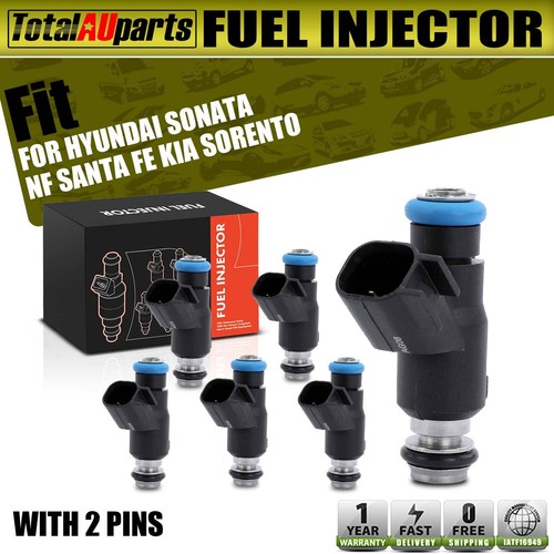 6x Fuel Injectors for Hyundai Santa Fe CM Sonata NF Grandeur Kia ...