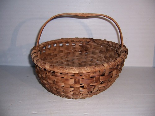 Antique Primitive Round Gathering Basket | eBay