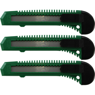3 Safety Box Cutter Utility Knife Tool Retractable Snap off Razor Blade ...