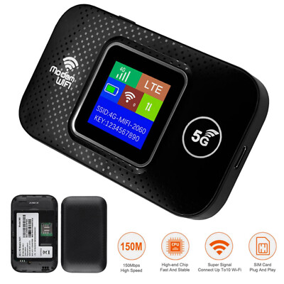 Unlocked LTE LCD Portable Mobile Broadband Wireless WiFi Router MiFi ...