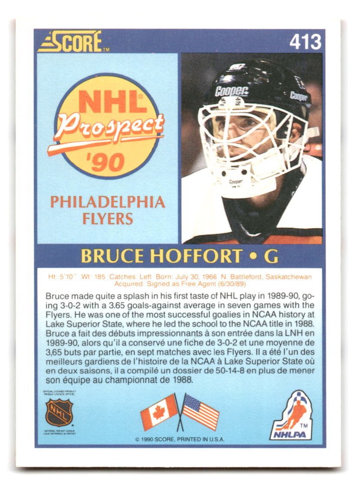 Bruce Hoffort 1990 Score Canadian HOCKEY #413 Philadelphia Flyers | eBay
