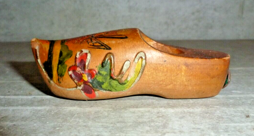 MINIATURE WOODEN CLOG HAND PAINTED WINDMILL HOLLAND 3.5" ** | eBay