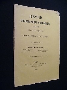 Revue bibliographique & littéraire, VIII - août 1898 | eBay
