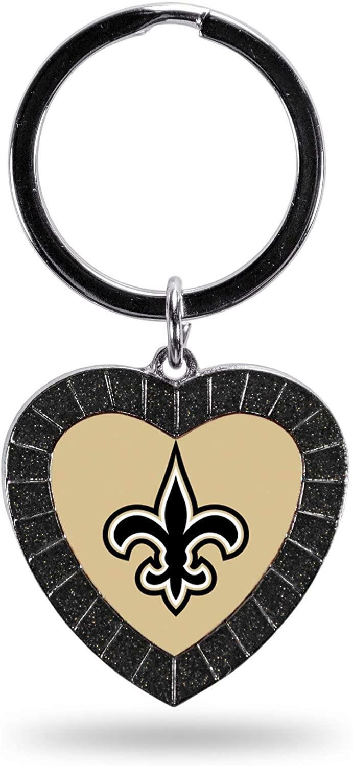 New Orleans Saints Keychain Rhinestone Heart Team Color Key Ring | eBay