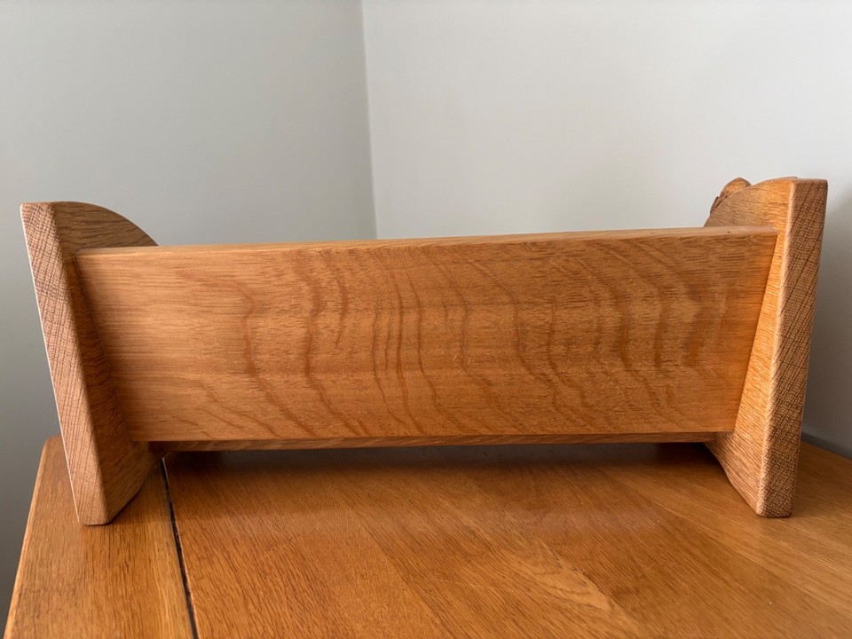 Genuine Robert Thompson Mouseman Oak Book Trough with Mouse Excellent ...