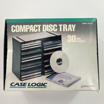 NEW Case Logic 30 CD Tray Black Plastic Compact Disc Storage Wall Rack ...