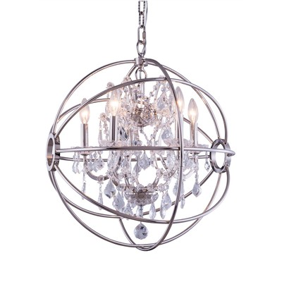 Elegant Lighting 1130D20PN/RC Geneva Pendant Polished Nickel | eBay