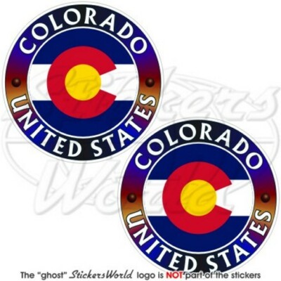 COLORADO Coloradan Stato Stati Uniti, America, 75mm Vinile Adesivo x2 ...