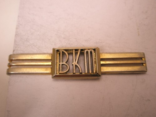 BKM Monogram Initials Letter Font Vintage SWANK Tie Bar Clip | eBay