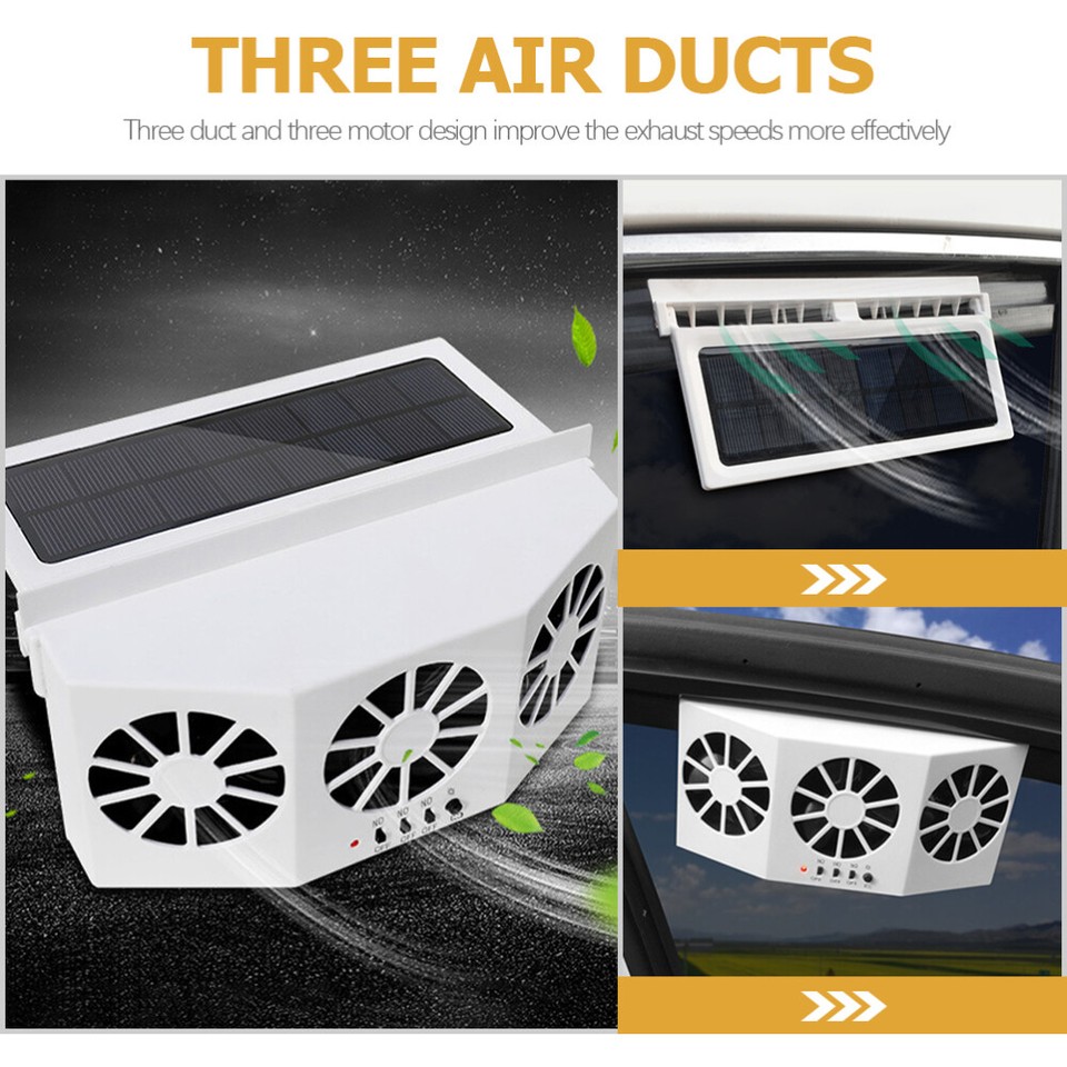 Solar Powered Car Air Conditioning Ventilating Fan Travel for Window | eBay