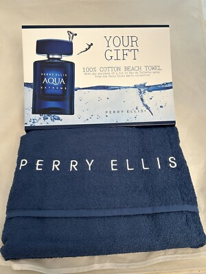Perry Ellis-Blue Cotton Bath/Beach Pool Towel 50x28 in. NEW - See ...