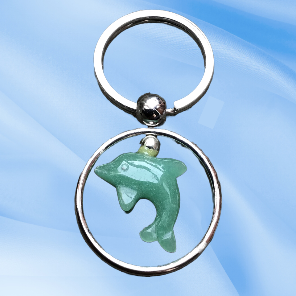 New Dolphin Green New Jade Keychain Keyring Zip Bag Charm Hipster Hippy ...