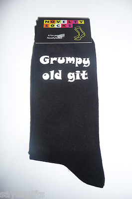 Grumpy Old Git Printed Design Mens Black Socks Birthday Gift | eBay UK