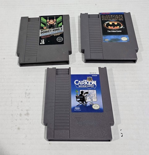 A-360 VINTAGE NINTENDO NES LOT - CARTOON WORKSHOP BATMAN DONKEY KONG 3 ...