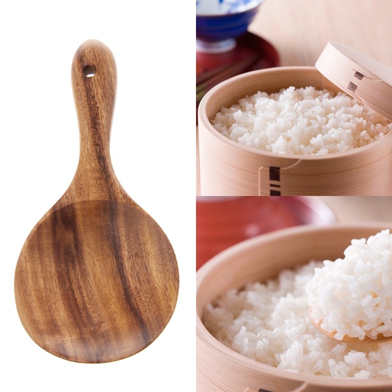 Teak Rice Spoon Rice Paddle Scoop Kitchen Wooden Big Spoon Tablespoons ...