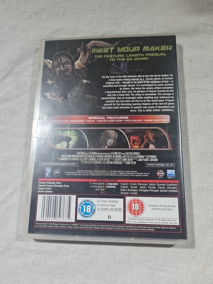 Dead Space Downfall Manga Anime Film DVD 5060020627033 | eBay UK