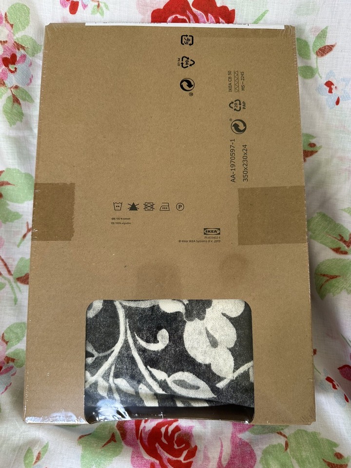 IKEA STRANDMON Ottoman/Footstool Cover Slipcover Floral Frörum Beige ...