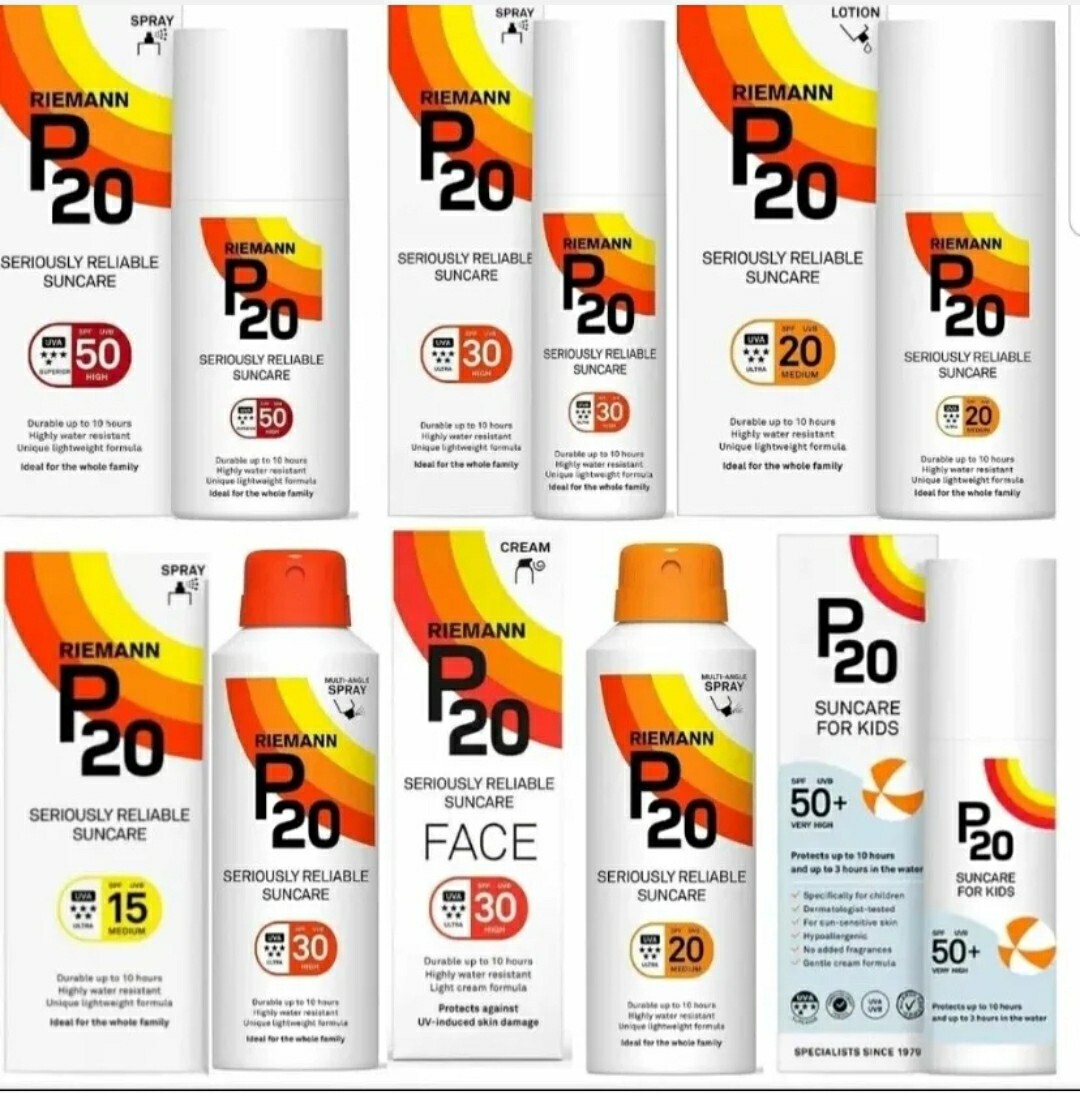RIEMANN P20 SUN PROTECTION - SPF20 LOTION, SPF30 SPRAY, SPF50 SPRAY ...
