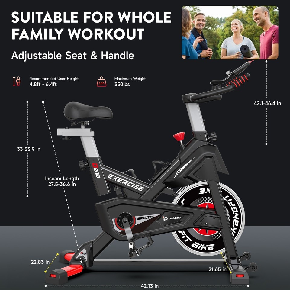 Indoor Exercise Bike Stationary Bike Bicycle Cycling Home Cardio ...
