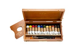 Charvin Oil Paint Extra Fine, Wooden Box Set of 12 20ml Tubes ...
