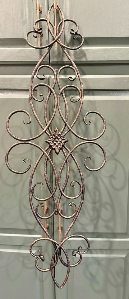 Brown Metal Farmhouse Pediment Scroll Hanging Wall Art Pediment ...