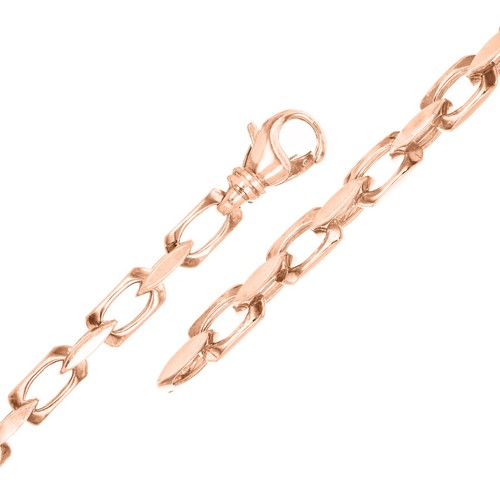 14k Rose Gold Solid Handmade Square Anchor Chain Bracelet 7.5" 5.5mm 29 ...