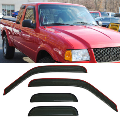 1999-2011 Ford Ranger SuperCab Fit Window Visors Sun Vent Shade Rain ...