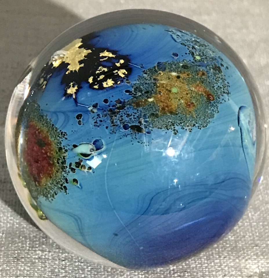 Vtg Josh Simpson PLANETOID MARBLE - Signed JS95 - Art Glass Sphere ...