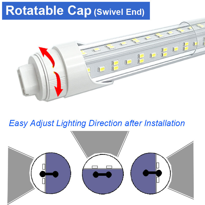 8 Foot T12 2 Pin Led Replacement Bulbs, 8Ft R17D Led F96T12 HO Bulbs NO ...