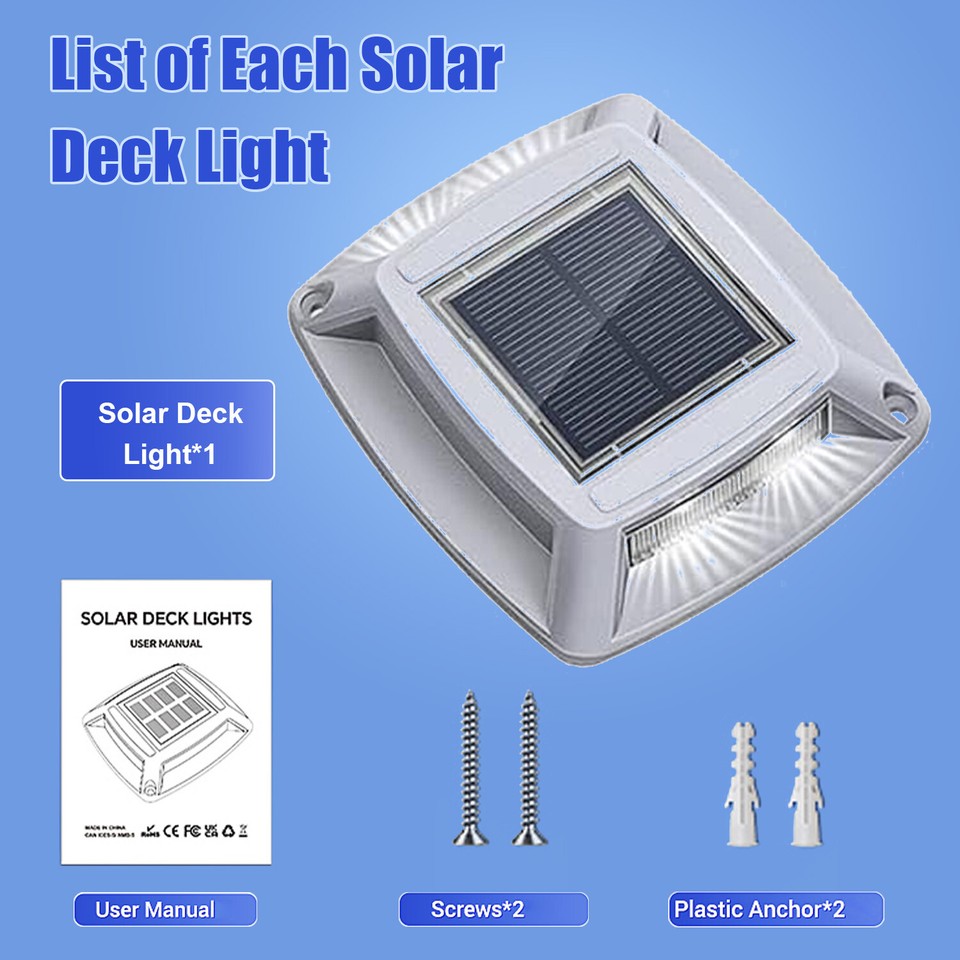 CLAONER Solar Driveway Lights Outdoor Sidewalk Avenue Dock Deck Steps ...