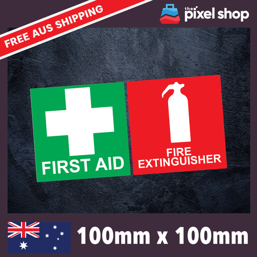 First Aid & Fire Extinguisher Sticker- Decal Safety Funny Joke Boat 4x4 ...