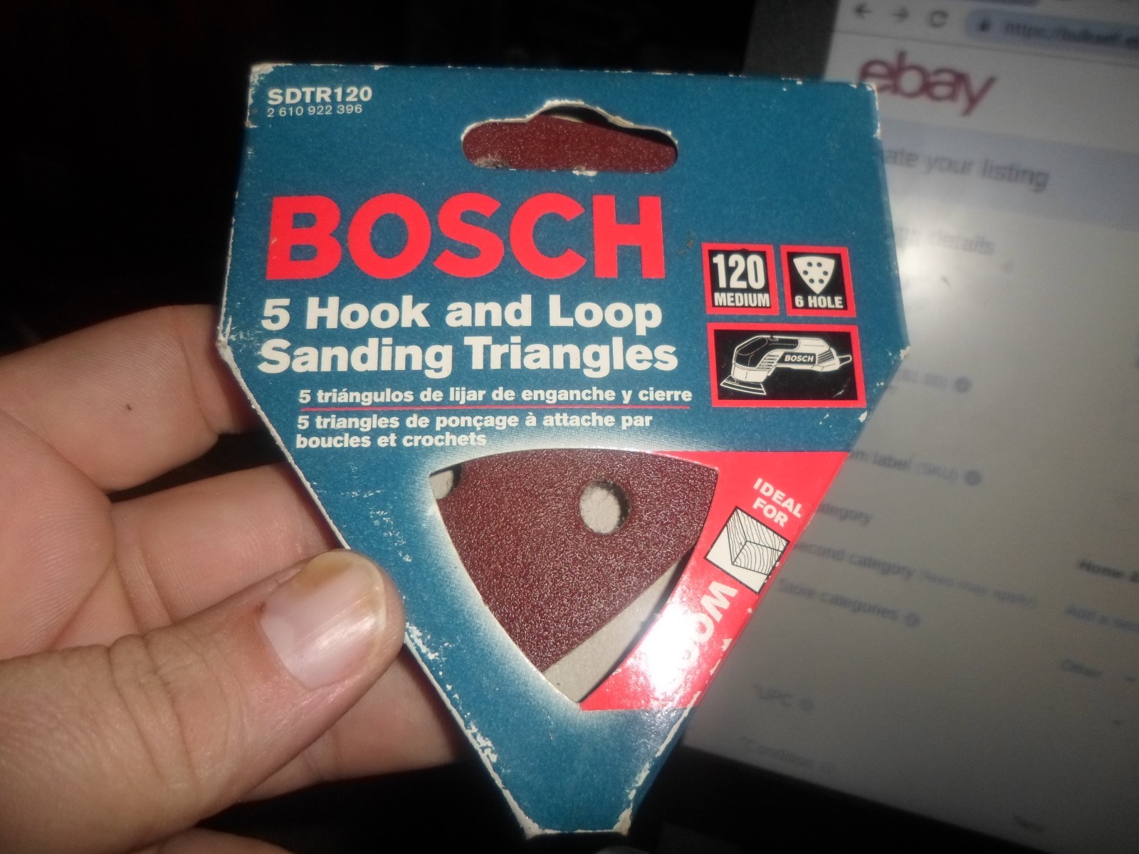 Bosch SDTR120 120-Grit General Purpose Hook-and-Loop Sanding Triangles ...