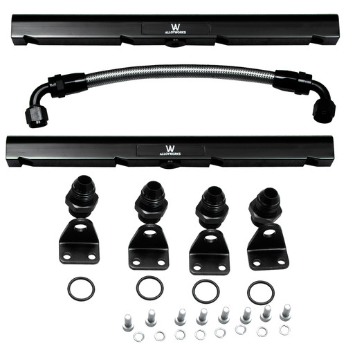 8AN Fuel Rails W/ Fittings Crossover Hose Fits GM Intake Manifold LS ...