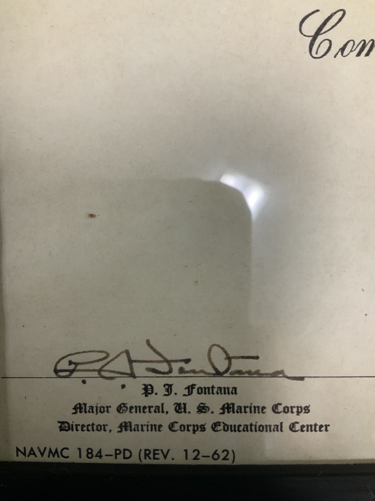 1967 United States Marine Corps The Basic Course Certificate NAVMC 184 ...