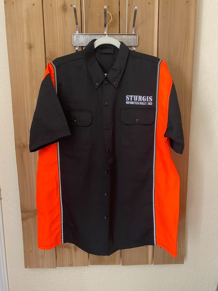 Biker Apparel Sturgis Rally 2022 Orange & Black Shirt L NWOT | eBay