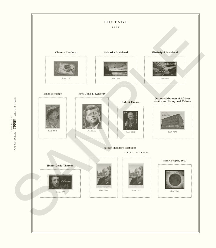 Scott Stamp Album Supplement Pages US National 2017 New Free Shipping ...