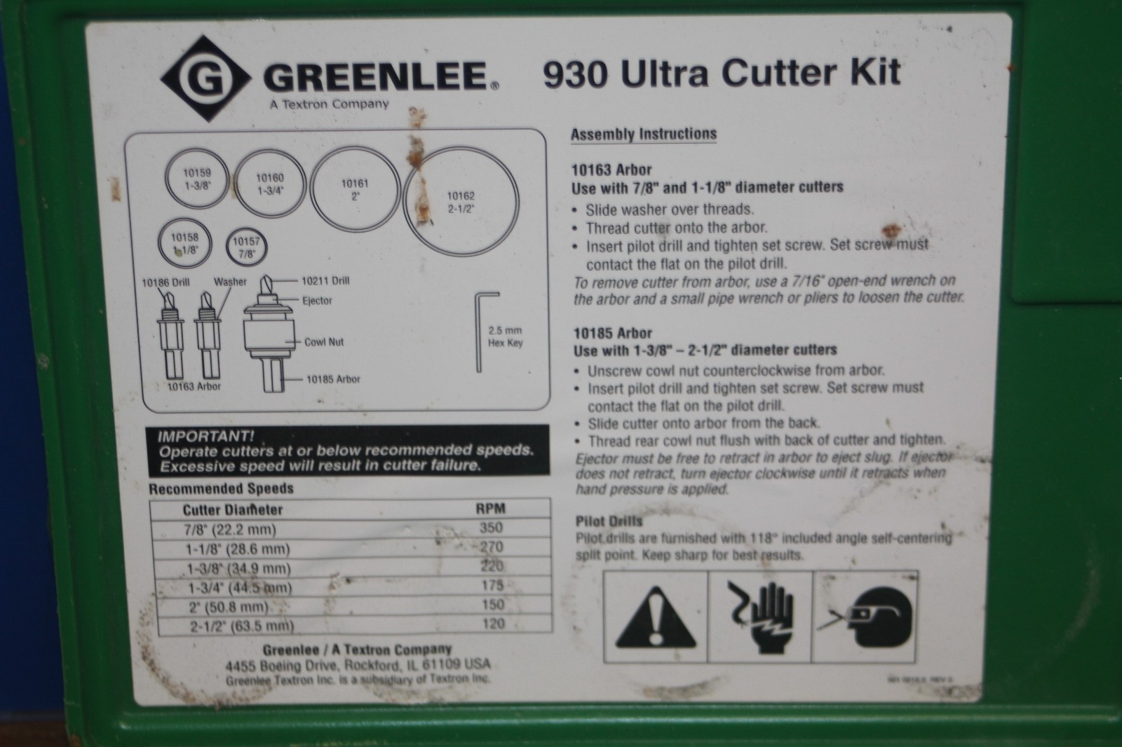 Greenlee 930 Ultra Cutter Kit | eBay
