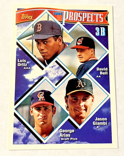 1994 Topps Gold Prospects 3rd Basemen #369 L. Ortiz D. Bell G. Arias J ...
