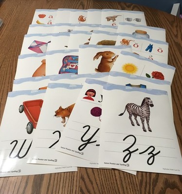 SAXON PHONICS AND SPELLING / GRADE 3 / ALPHABET WALL CARDS / SET OF 26 ...