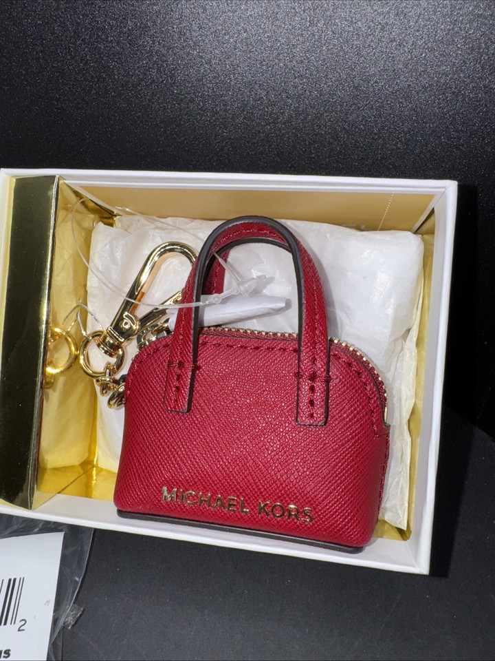 Michael Kors Key Charm - Cherry Red Handbag Mini NIB | eBay