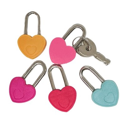 Heart Shape Padlocks Mini Padlocks With Key Lock for Travel Wedding ...