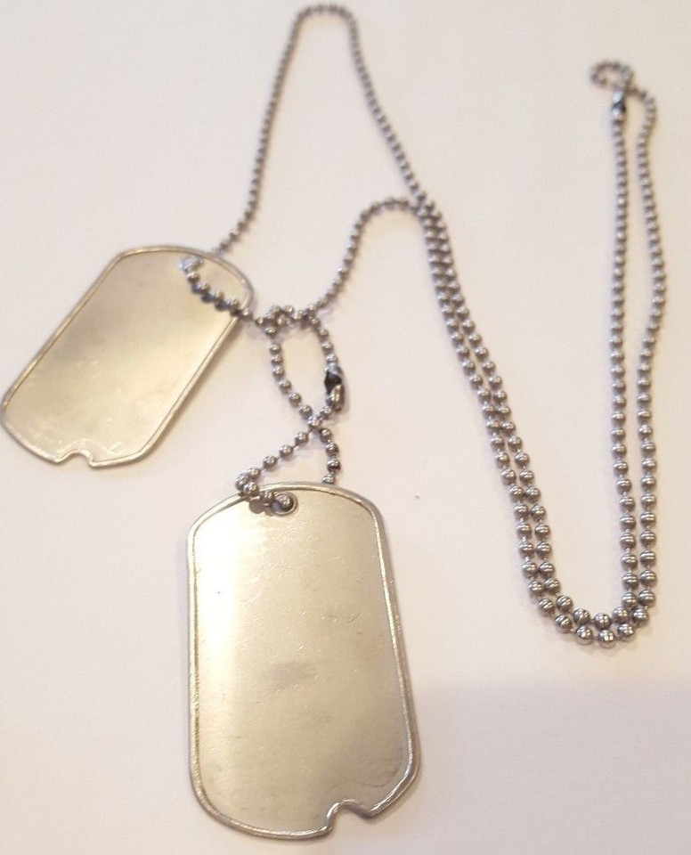 BLANK DOG TAGS Vintage Genuine Military Issue "WITH NOTCH MILITARY DOG ...
