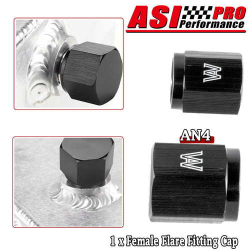 4AN Female Flare Fitting Cap Block Off Nut Aluminum Suit Fuel Systems ...