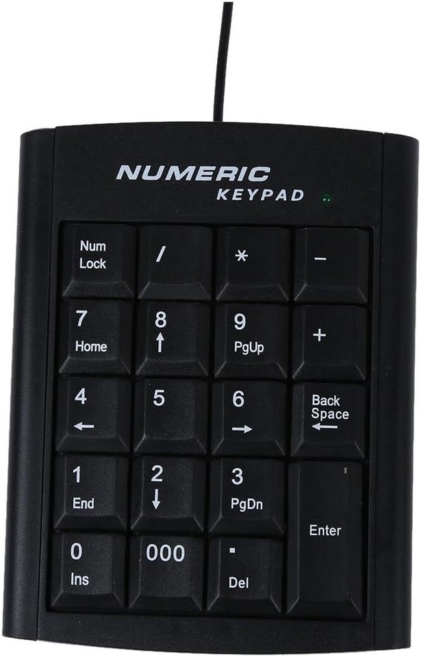 USB Number Keypad with 19 Keys Numeric Keypad Keyboard for Laptop ...