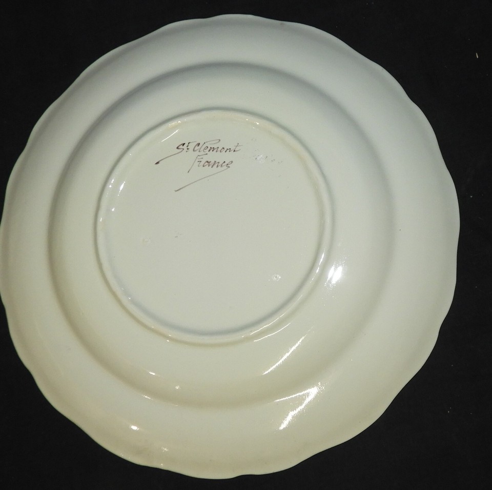 ST-CLEMENT France Assiette (contemporaine, très bon état) décor floral ...