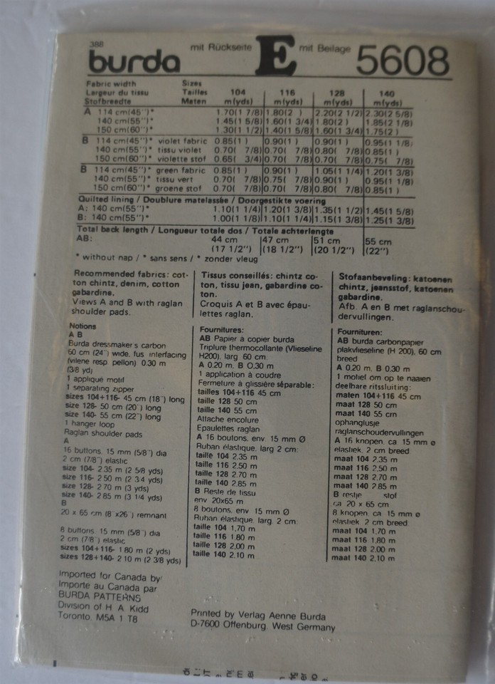 Burda 2934 Misses Semi Fitted Button Front Blouse sewing pattern Size 8 ...