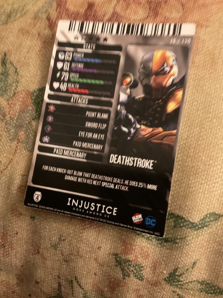 Injustice Arcade Game Card Deathstroke Foil Version Series 4 | eBay
