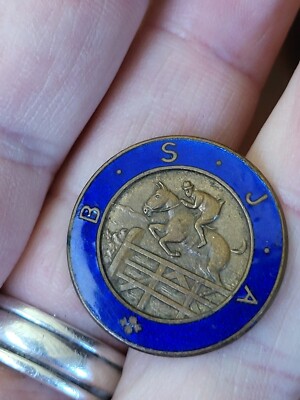 Vintage BSJA British Showjumping Association enamel pin badge ...
