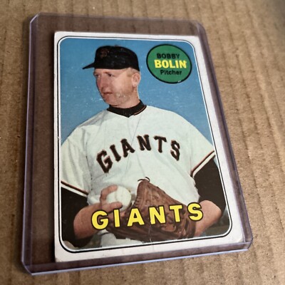 1969 Topps Bobby Bolin #505 San Francisco Giants Vintage Baseball Card ...