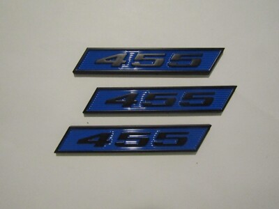 455 ENGINE SIZE HOOD SCOOP FENDER BODY EMBLEMS 3PC FITS BUICK PONTIAC ...